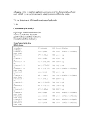 10 Command Line quan trọng để giao tiếp với Cisco IOs | DOC