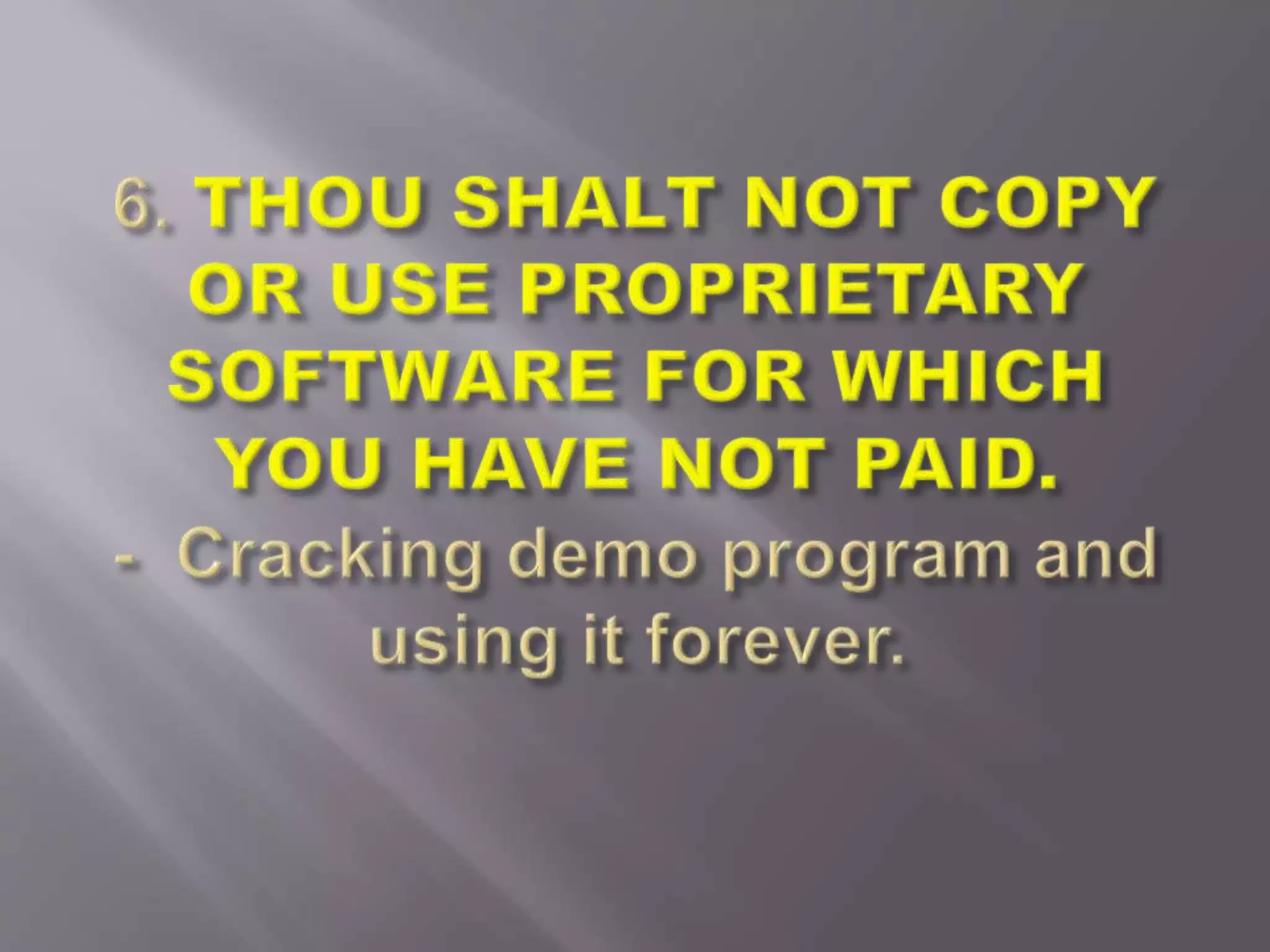 10 commandments of computer ethics with example | PPTX