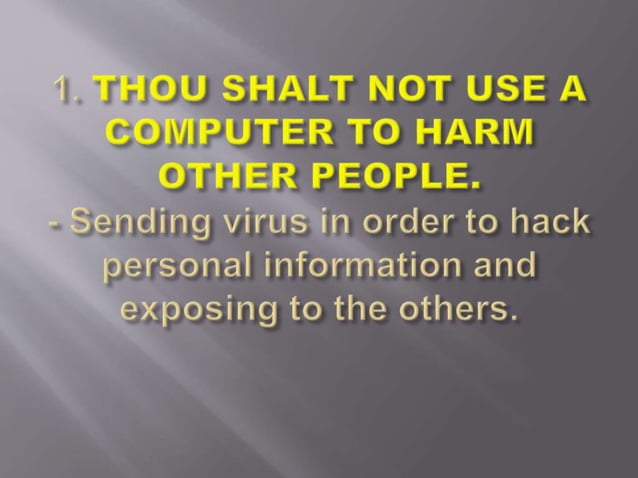10 commandments of computer ethics with example | PPTX