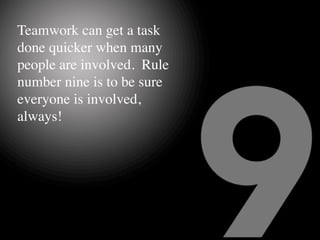 10 commandments of teamwork | KEY