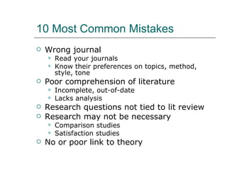 10 Common Mistakes in Research Articles | PPT