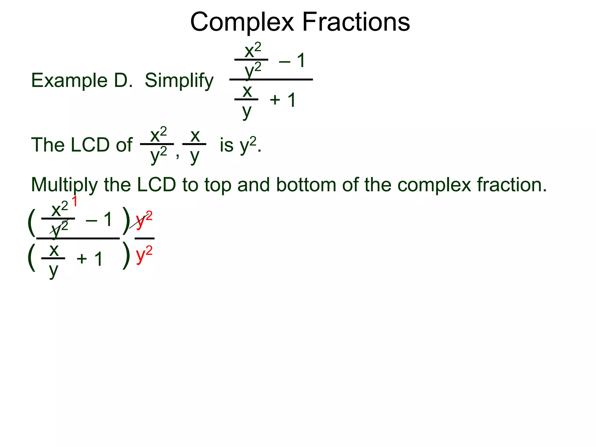 10 complex fractions x | PPT