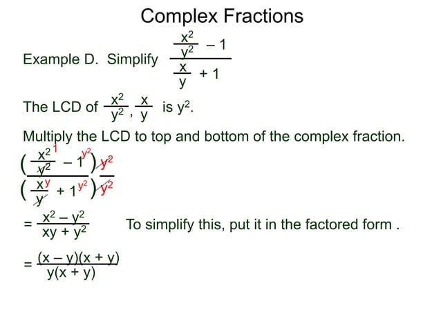 10 complex fractions x | PPT
