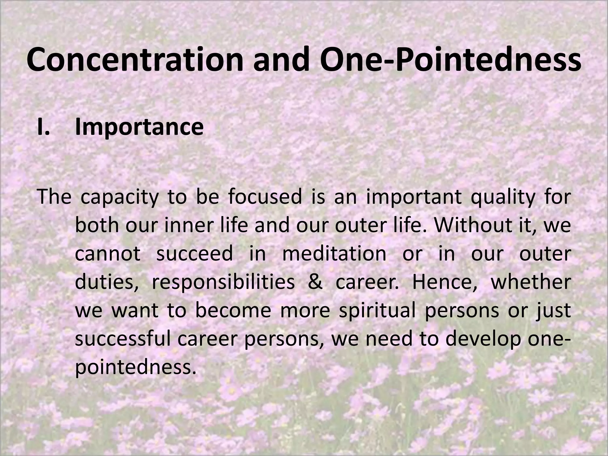 10 Concentration And One Pointedness | PPT