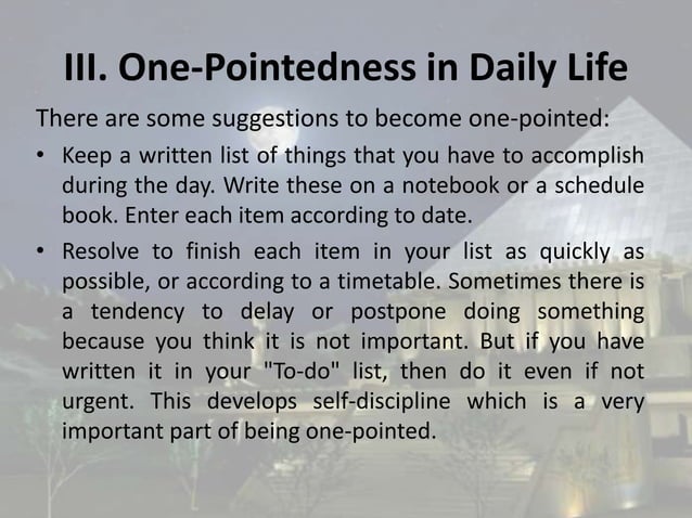10 Concentration And One Pointedness | PPT
