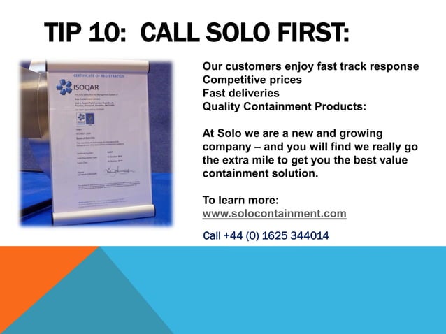 10 Containment Tips: | PPT