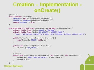Android App Development - 10 Content providers | PPT