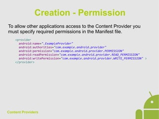 Android App Development - 10 Content providers | PPT