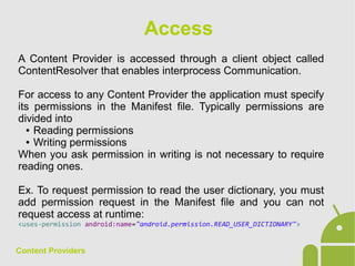 Android App Development - 10 Content providers | PPT
