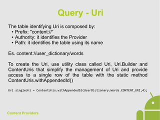 Android App Development - 10 Content providers | PPT