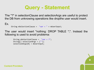 Android App Development - 10 Content providers | PPT