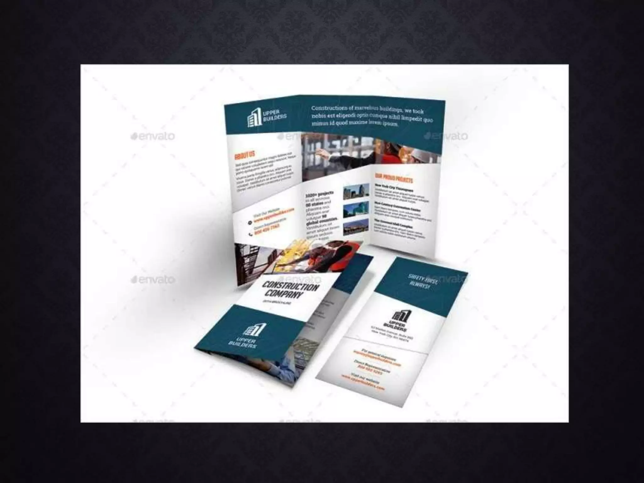 10 contoh brosur perusahaan konstruksi desain kreatif | PPTX
