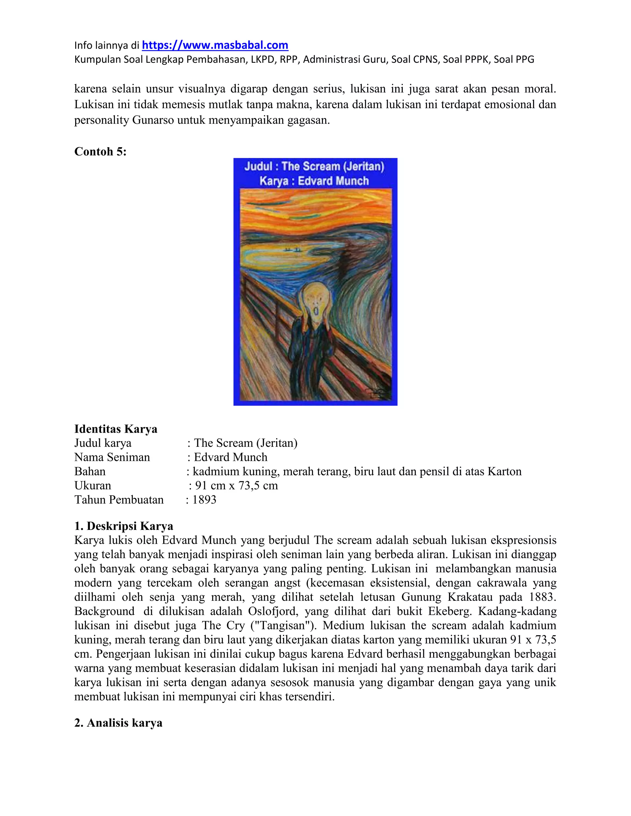 10 Contoh Kritik Karya Seni Rupa Lengkap Beserta Gambarnya (masbabal ...