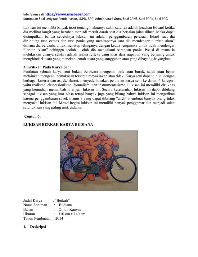 10 Contoh Kritik Karya Seni Rupa Lengkap Beserta Gambarnya (masbabal ...