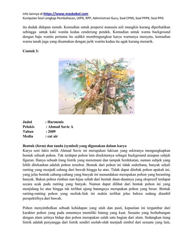 10 Contoh Kritik Karya Seni Rupa Lengkap Beserta Gambarnya (masbabal ...