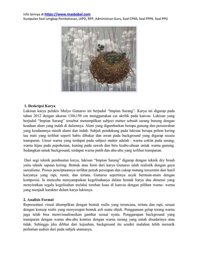 10 Contoh Kritik Karya Seni Rupa Lengkap Beserta Gambarnya (masbabal ...