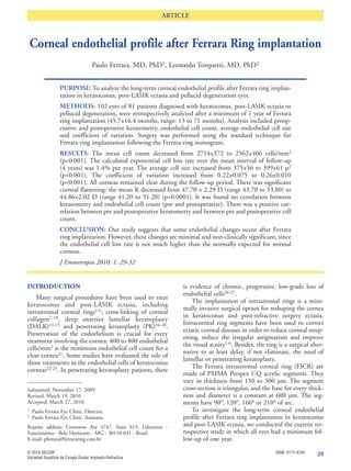 10 corneal endothelial profile | PDF | Eye and Vision Conditions ...