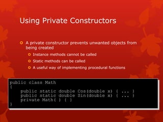 Module 10 : creating and destroying objects | PPTX