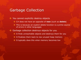 Module 10 : creating and destroying objects | PPTX