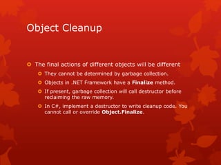 Module 10 : creating and destroying objects | PPTX