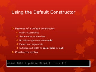 Module 10 : creating and destroying objects | PPTX