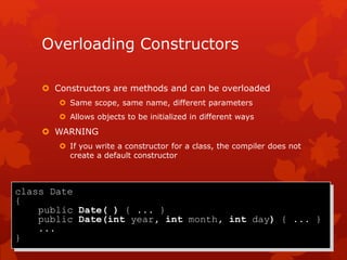 Module 10 : creating and destroying objects | PPTX