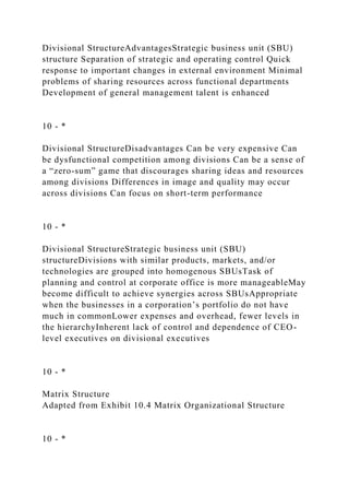 10 Creating Effective Organizational DesignsProfe.docx | Business ...