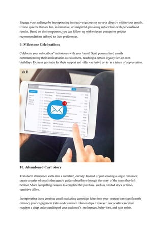 10 Creative Email Marketing Campaign Ideas For More Engagement.pdf | Email | Internet
