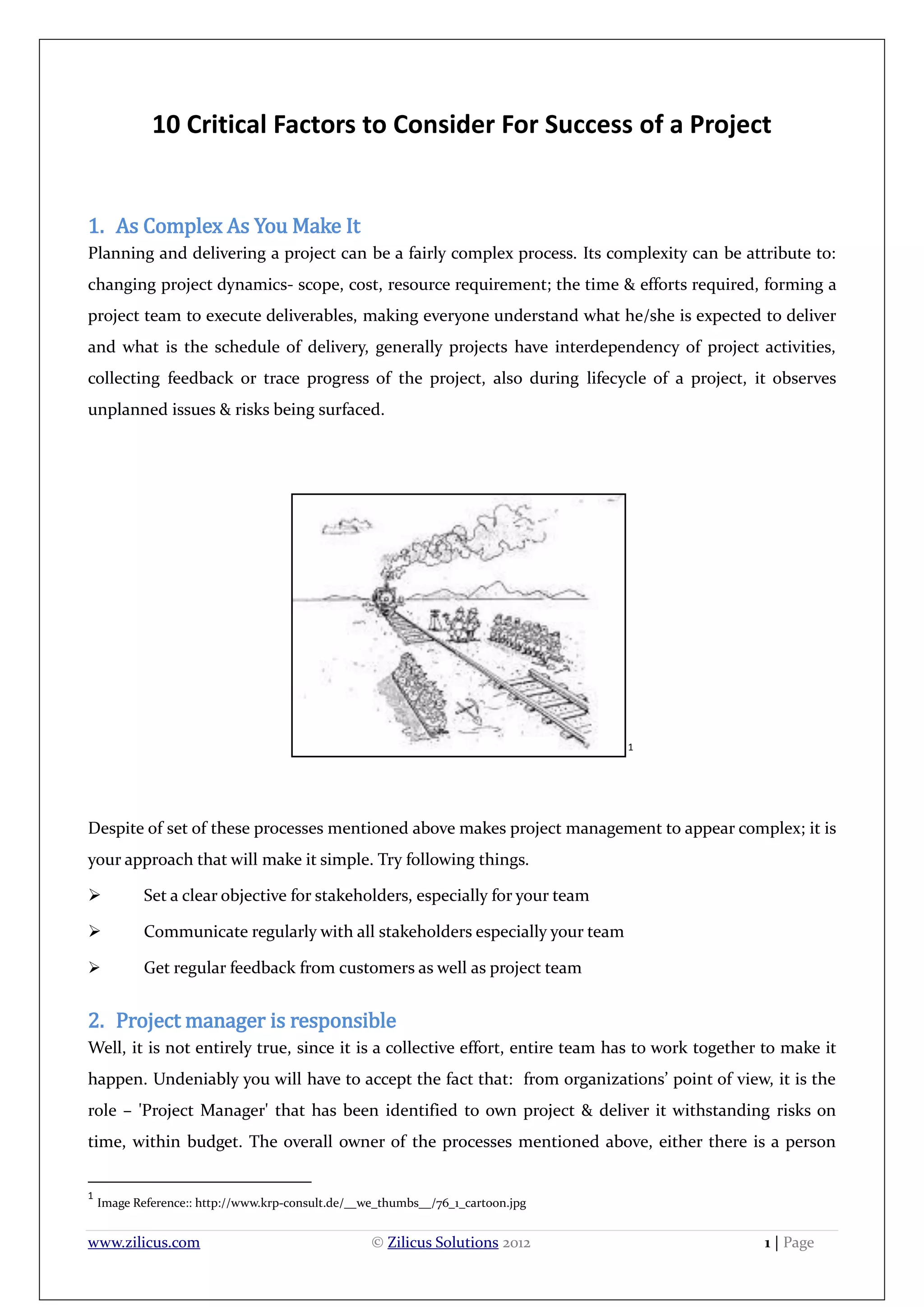 10 critical factors for success of a project | PDF