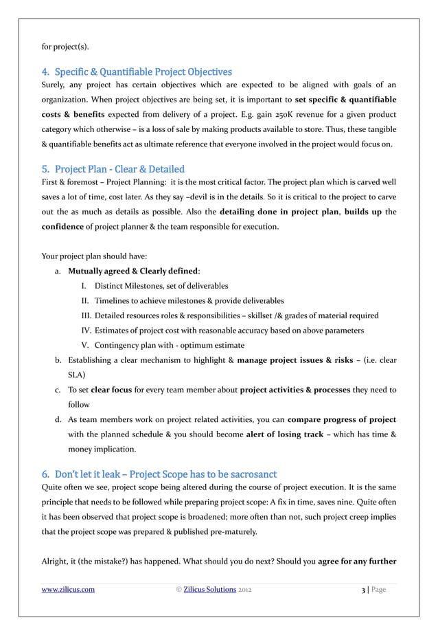 10 critical factors for success of a project | PDF