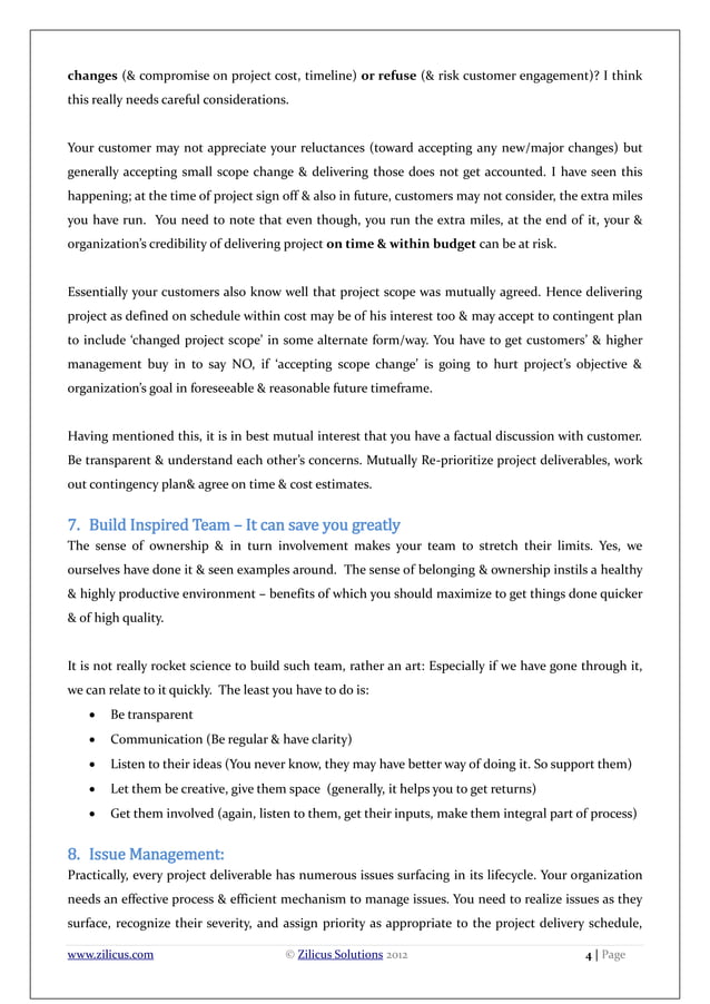 10 critical factors for success of a project | PDF