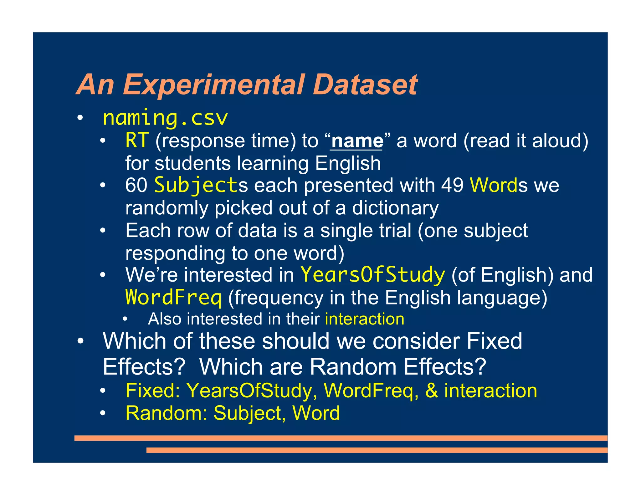 Mixed Effects Models - Crossed Random Effects | PPT