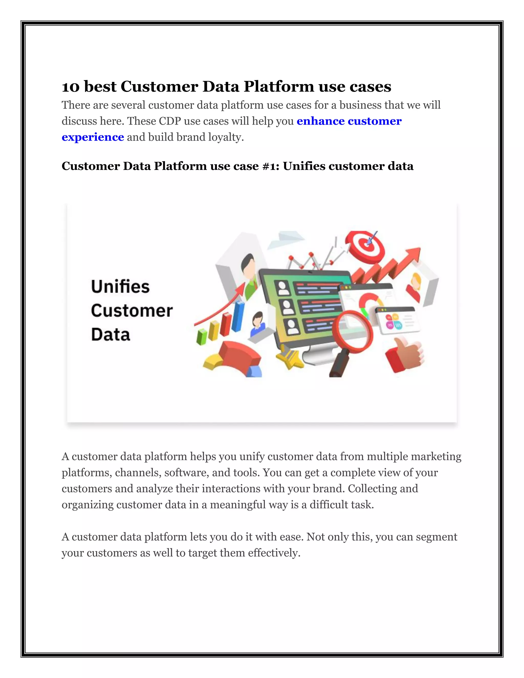10 Customer Data Platform Use Cases That Can Drive Business Growth Pdf