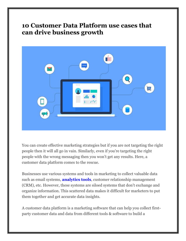 10 Customer Data Platform use cases that can drive business growth.pdf | Internet | Computing
