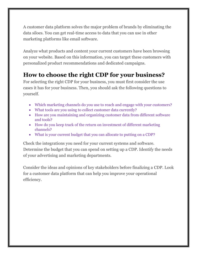 10 Customer Data Platform use cases that can drive business growth.pdf | Internet | Computing