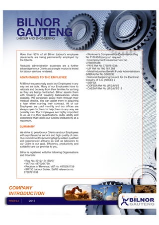 BILNOR Gauteng- PROFILE 2015 3 | PDF