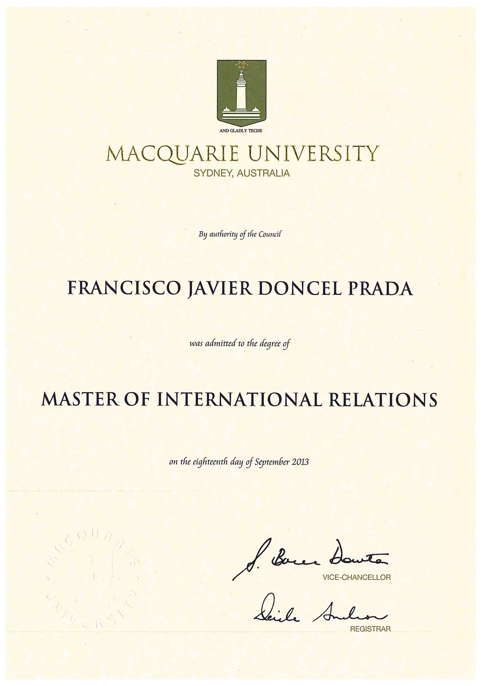 Master od International Relations Grad Doc | PDF