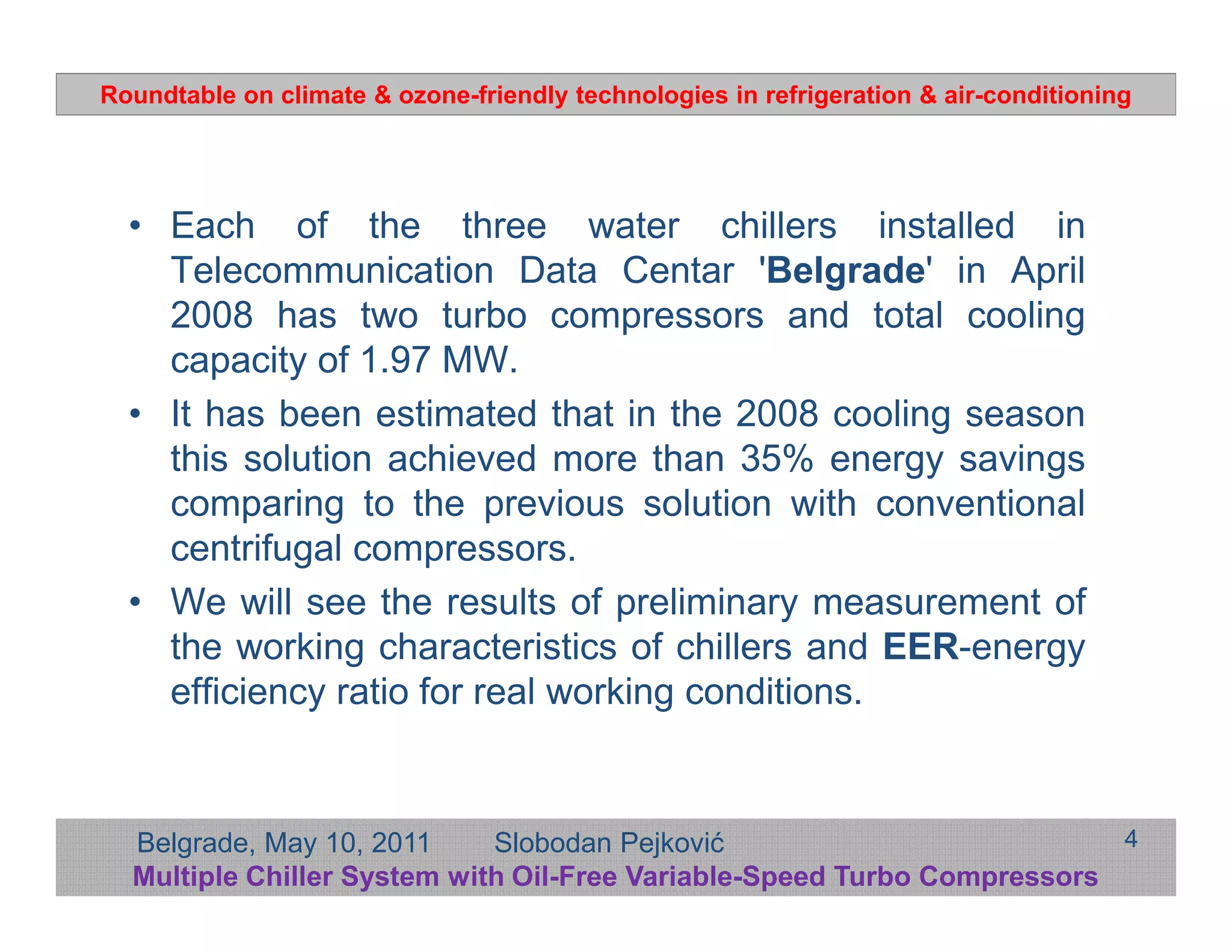 Data centar cooling using multiple chiller system with r134a | PDF