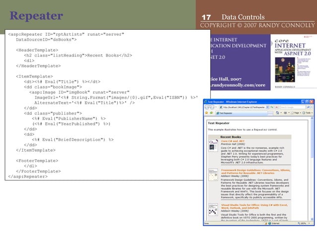 ASP.NET 10 - Data Controls | PPT | Web Design and HTML | Internet