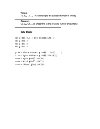 PLC data types and addressing | PDF