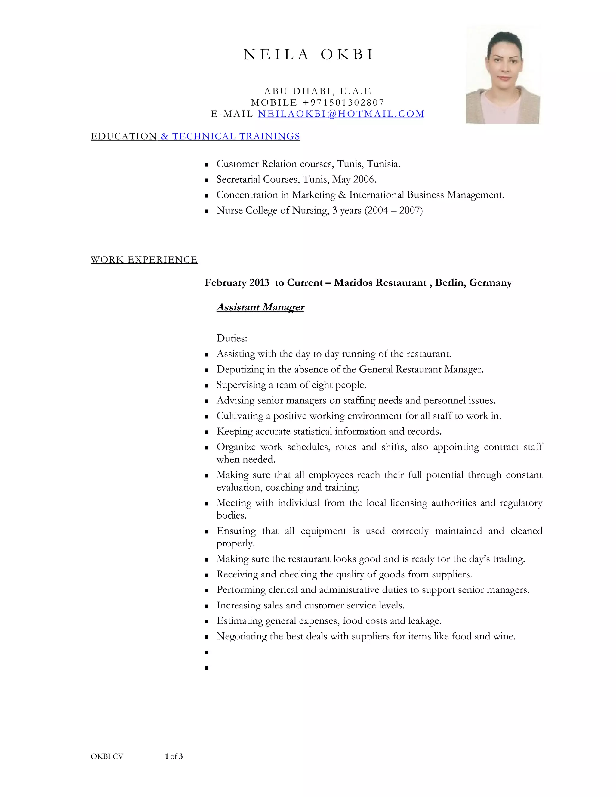 Neila_CV_August_2014 | PDF