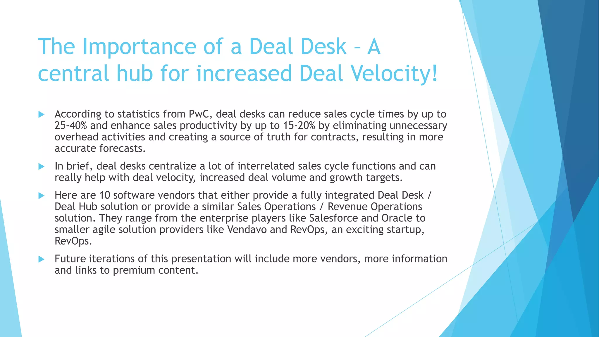 10 deal desk software vendors | PPT