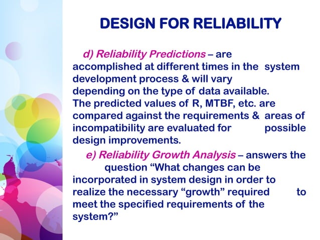 10_Design-for-Reliability in system.pptx | Operating Systems | Computer Software and Applications