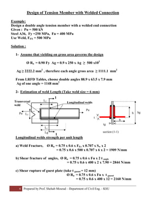 10-Design of Tension Member with Bolted Connection (Steel Structural ...