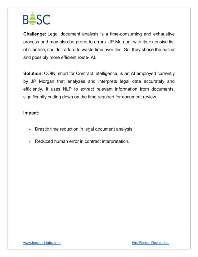 10 Detailed Artificial Intelligence Case Studies 2024 | BOSC TECH | PDF