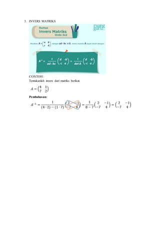 10 determinan dan invers matriks | DOCX