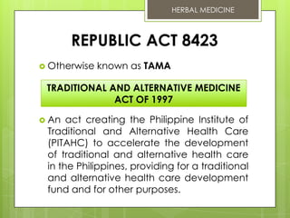 10 DOH Approved Herbal Medicine | PPTX