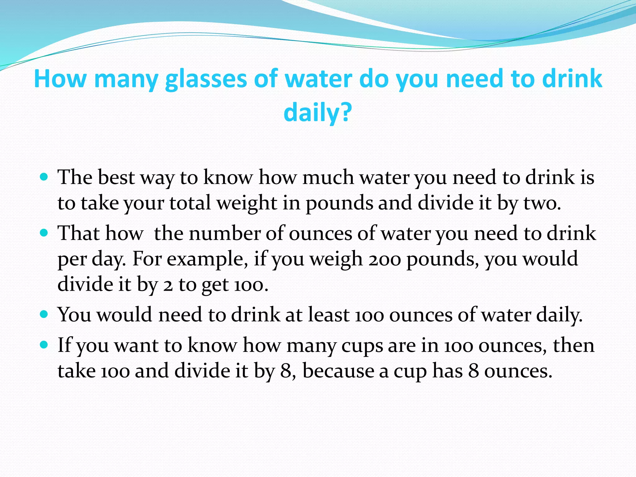 Drink water To Decrease Stress | PPT
