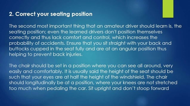 10 driving tips for new learners | PPTX
