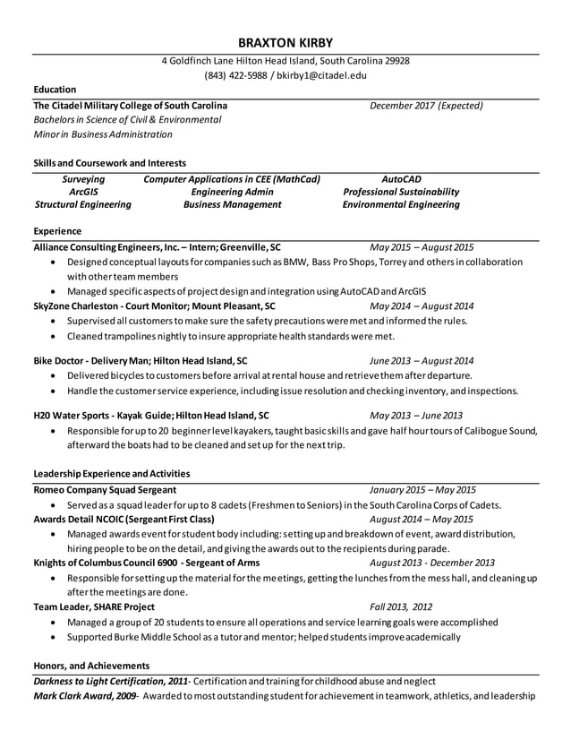 BRAXTON KIRBY Resume 2016 | PDF